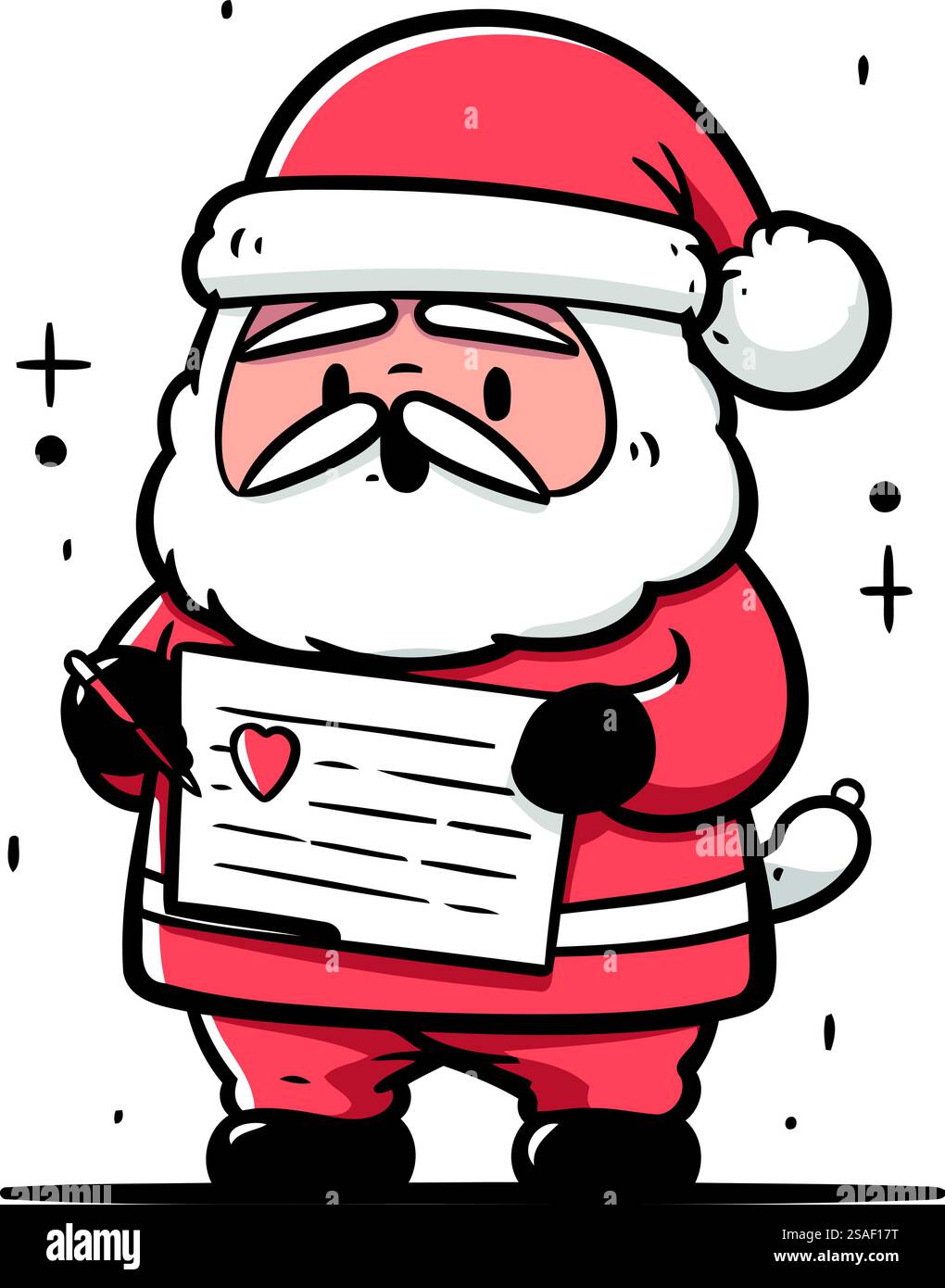 Santa Claus holding a letter. Merry Christmas and Happy New Year ...