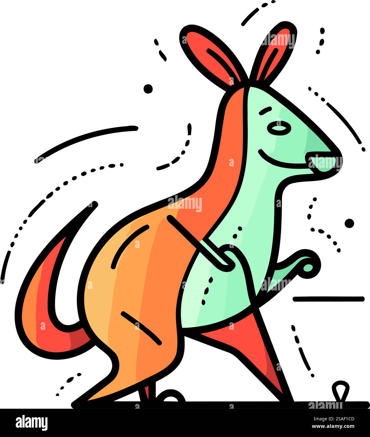 Kangaroo line icon. Outline illustration of kangaroo vector icon for ...