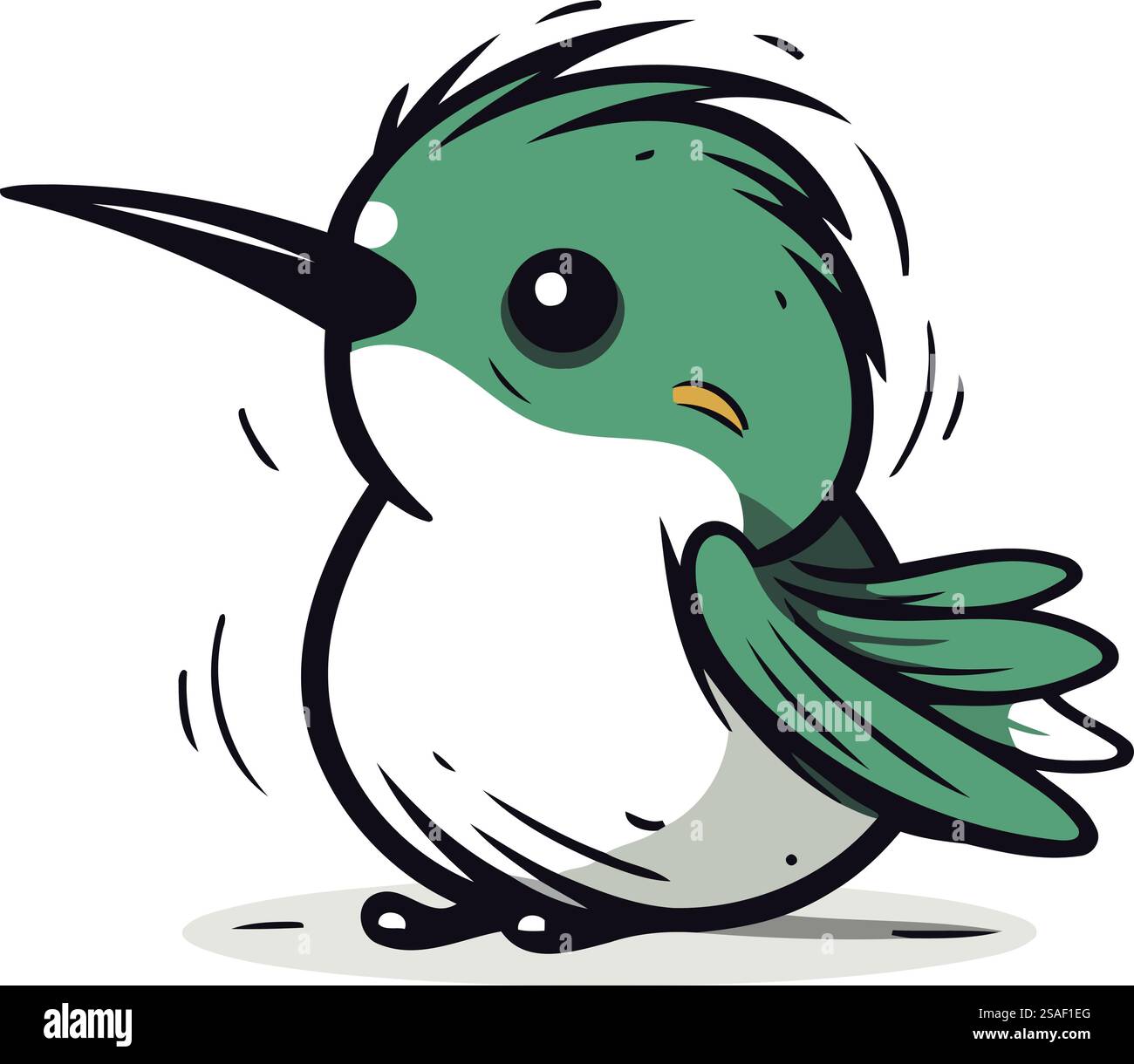 Vector illustration of a cute little bird isolated on a white ...