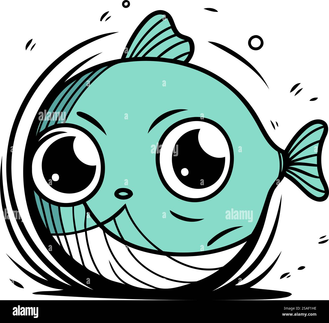 Cute cartoon fish. vector illustration in doodle style Stock Vector ...