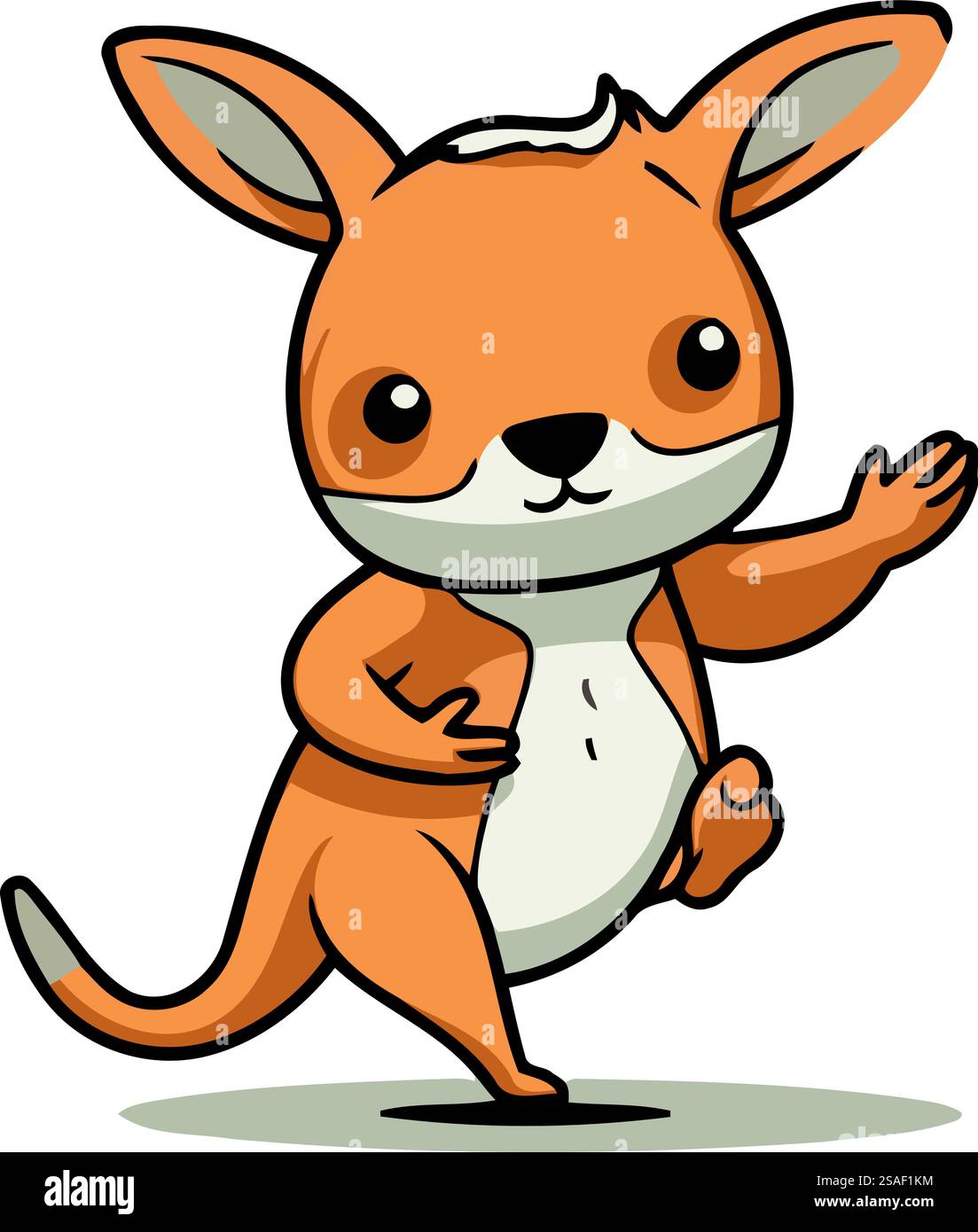 Kangaroo cartoon character. Vector illustration isolated on white ...