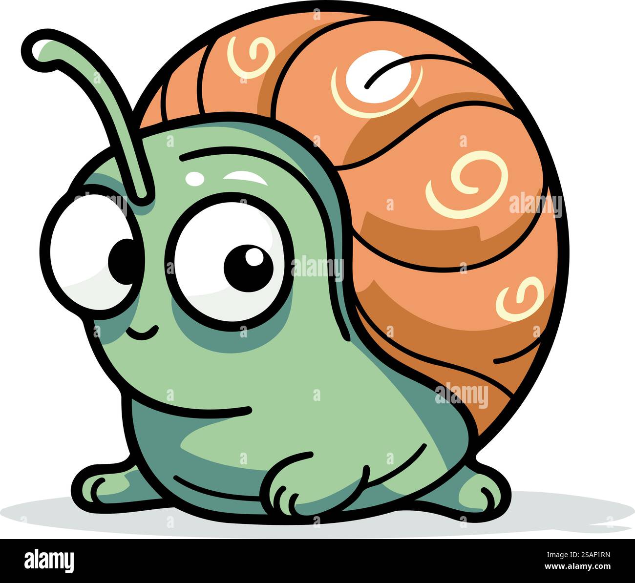 Cute Cartoon Snail Mascot Character Vector Illustration Stock Vector ...
