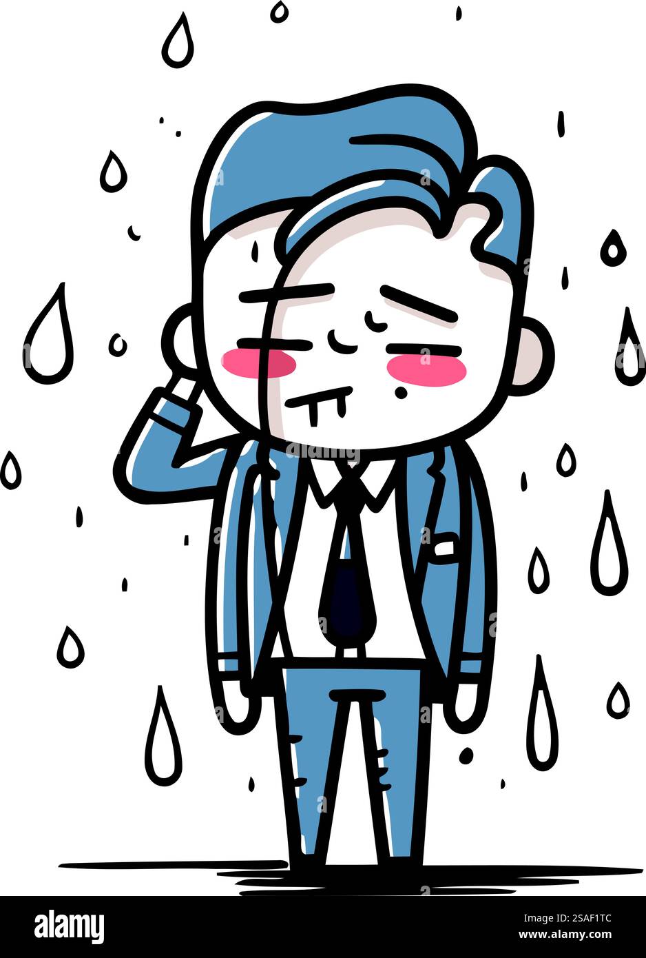 Businessman Suffering From Headache Cartoon Vector Illustration Stock Vector Image & Art - Alamy