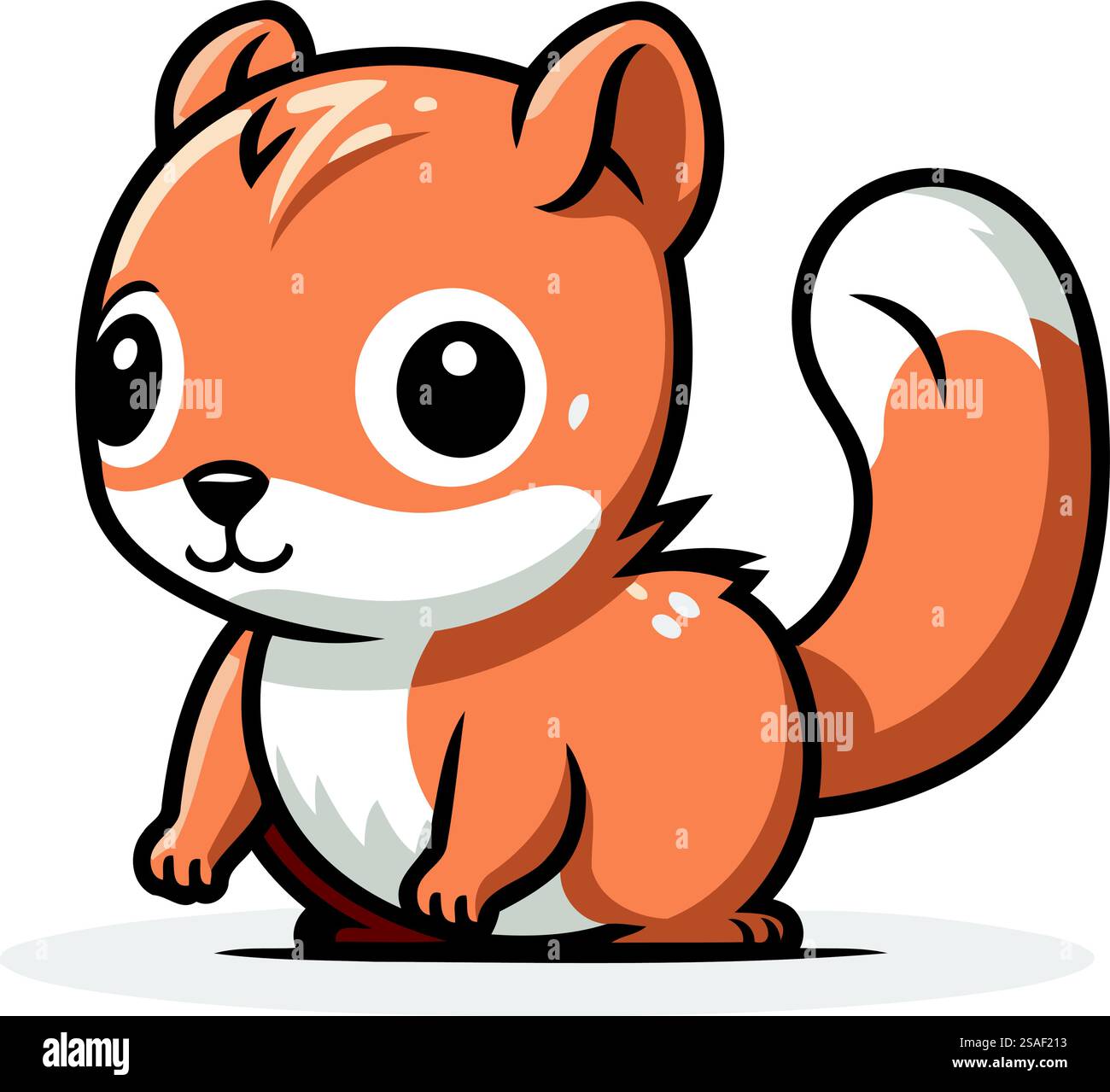 Cute cartoon chipmunk. Vector illustration isolated on white background ...