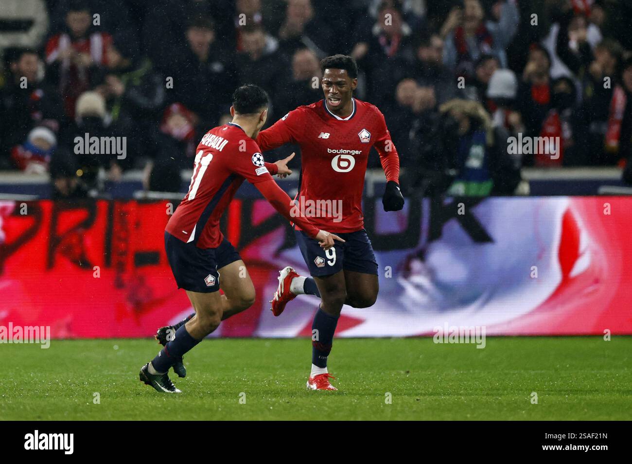 LILLE - (l-r) Osame Sahraoui of Lille OSCl, Jonathan David of Lille OSC ...