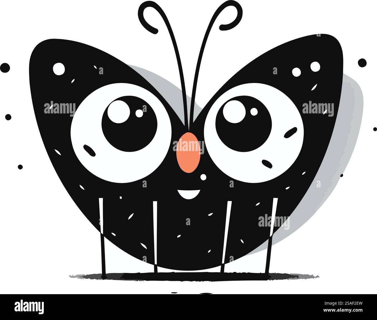 Cute cartoon butterfly. Vector illustration isolated on a white ...
