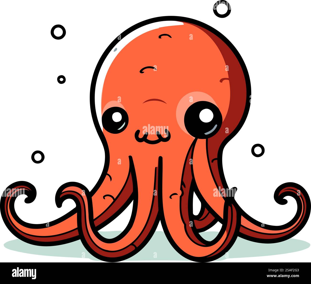 Octopus Cartoon Mascot Character Vector Illustration. Isolated on White ...