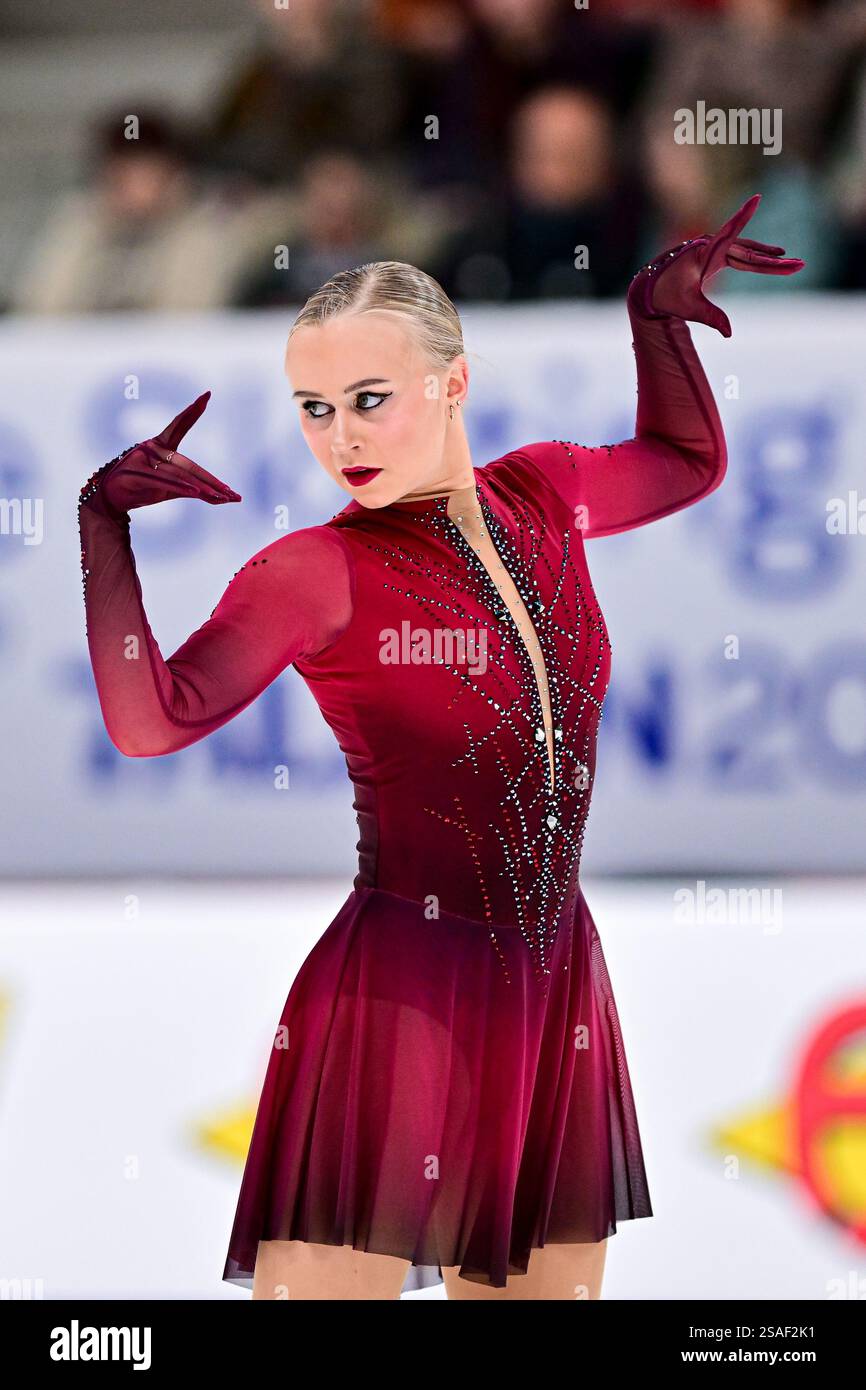 Janna JYRKINEN (FIN), during Women Short Program, at the ISU European ...