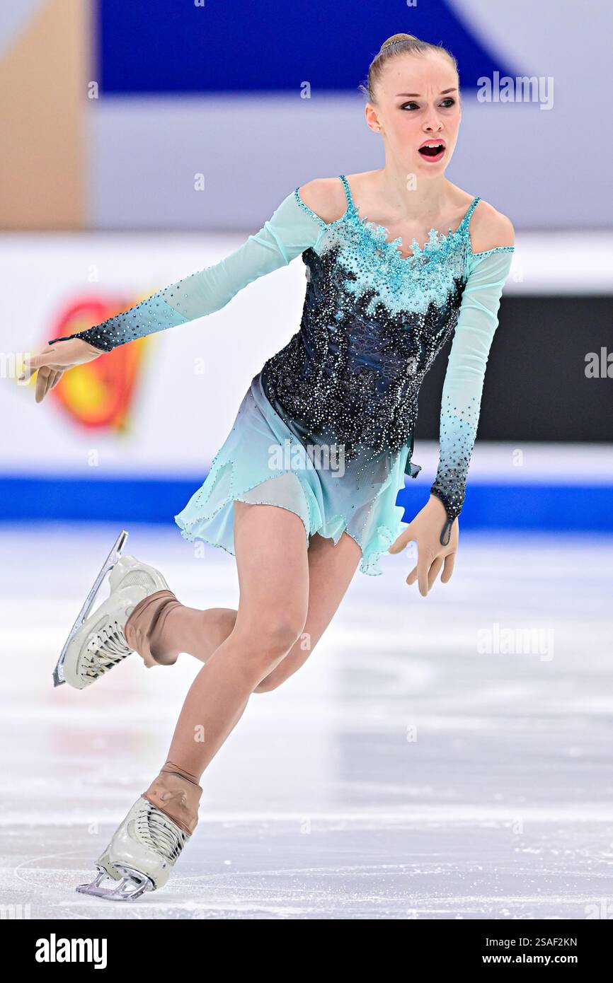Mariia SENIUK (ISR), during Women Short Program, at the ISU European ...