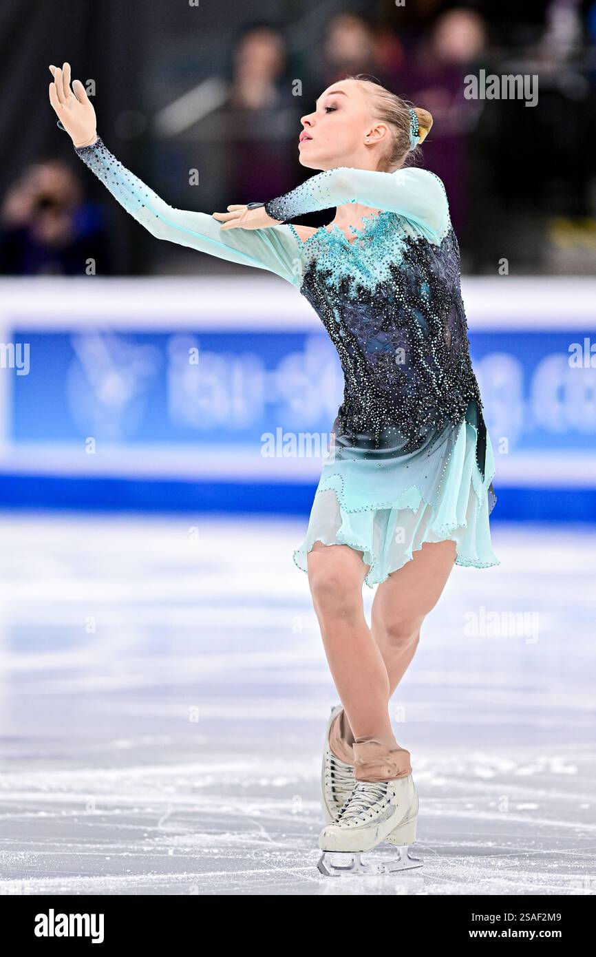 Mariia SENIUK (ISR), during Women Short Program, at the ISU European ...