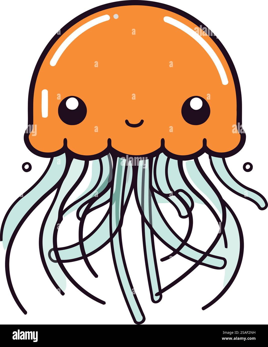 Cute jellyfish. Vector illustration of a cute jellyfish Stock Vector Image & Art - Alamy