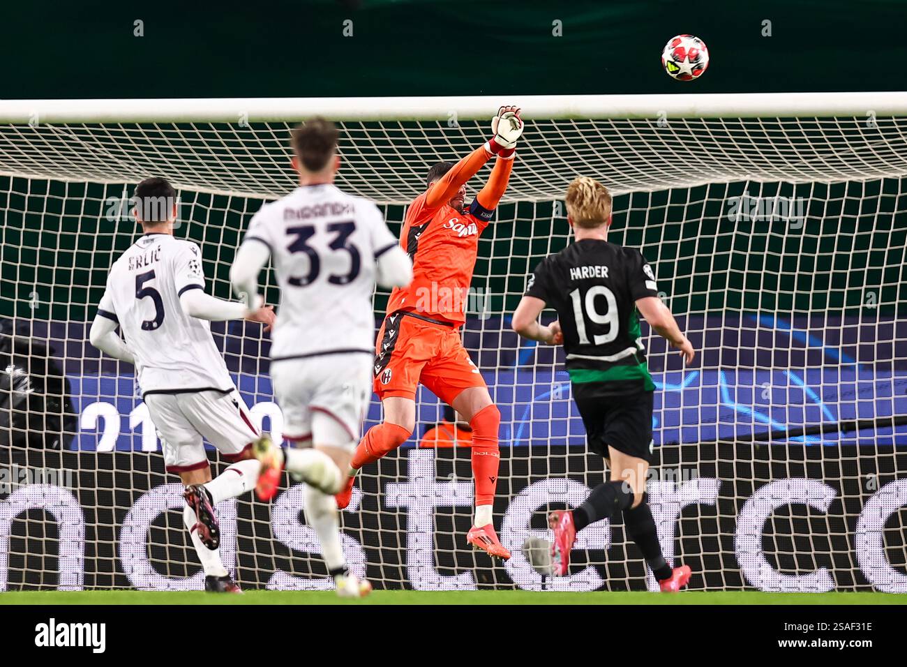 Federico Ravaglia (Bologna) during the Uefa Champions League match ...