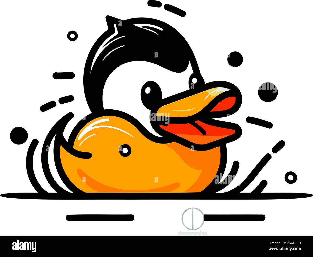 Cute cartoon duck icon. Vector illustration. Isolated on white ...