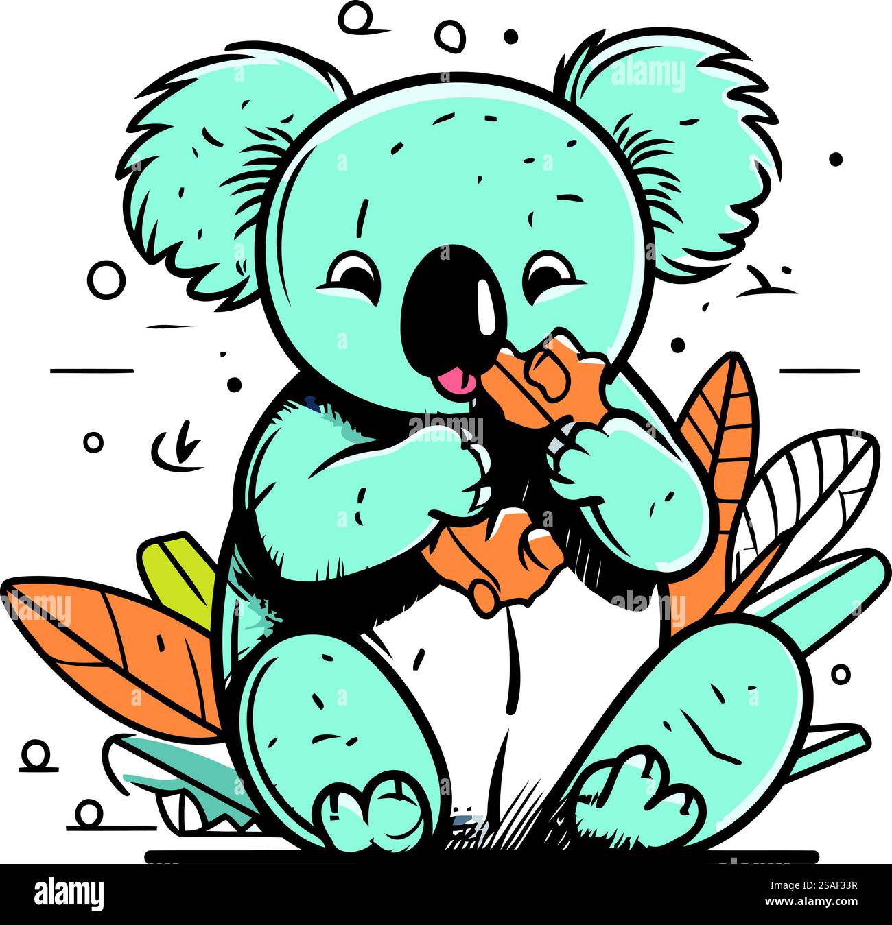 Cute cartoon koala. Vector illustration in doodle style Stock Vector ...