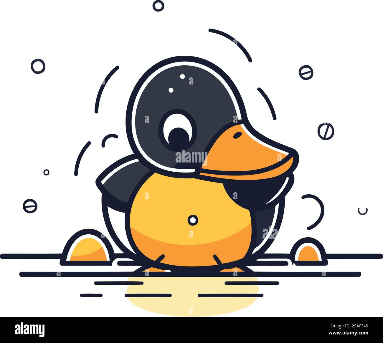 Duck icon. Cute cartoon duck character. Vector illustration Stock ...