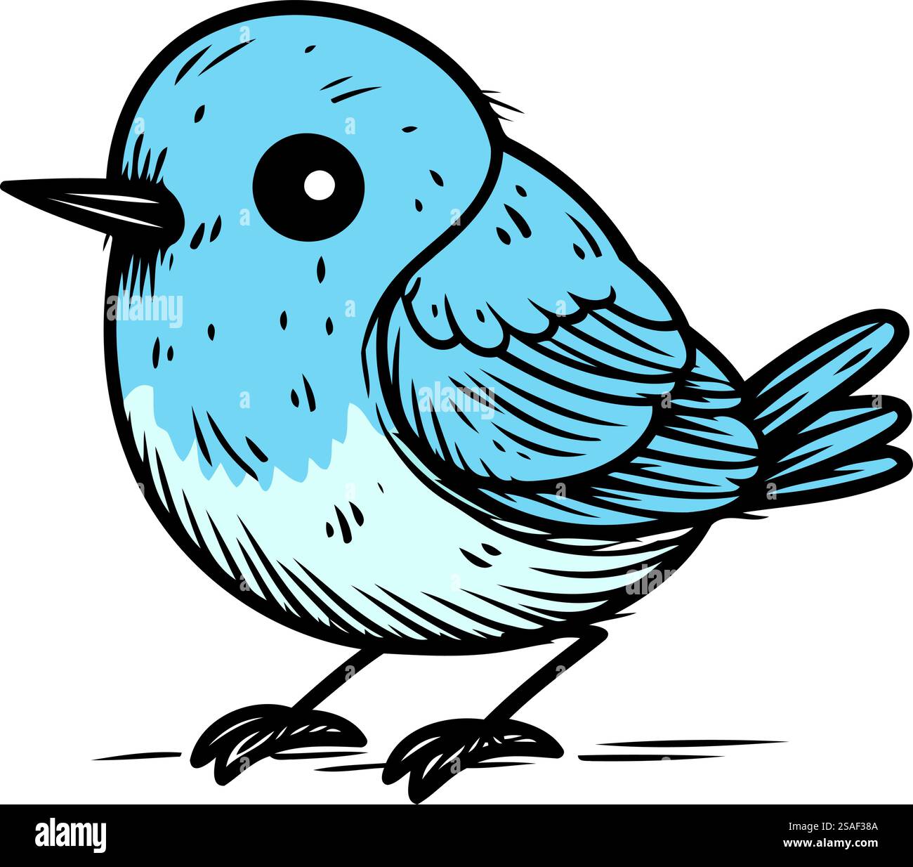 Blue Bird. Vector illustration of a bird on a white background Stock ...
