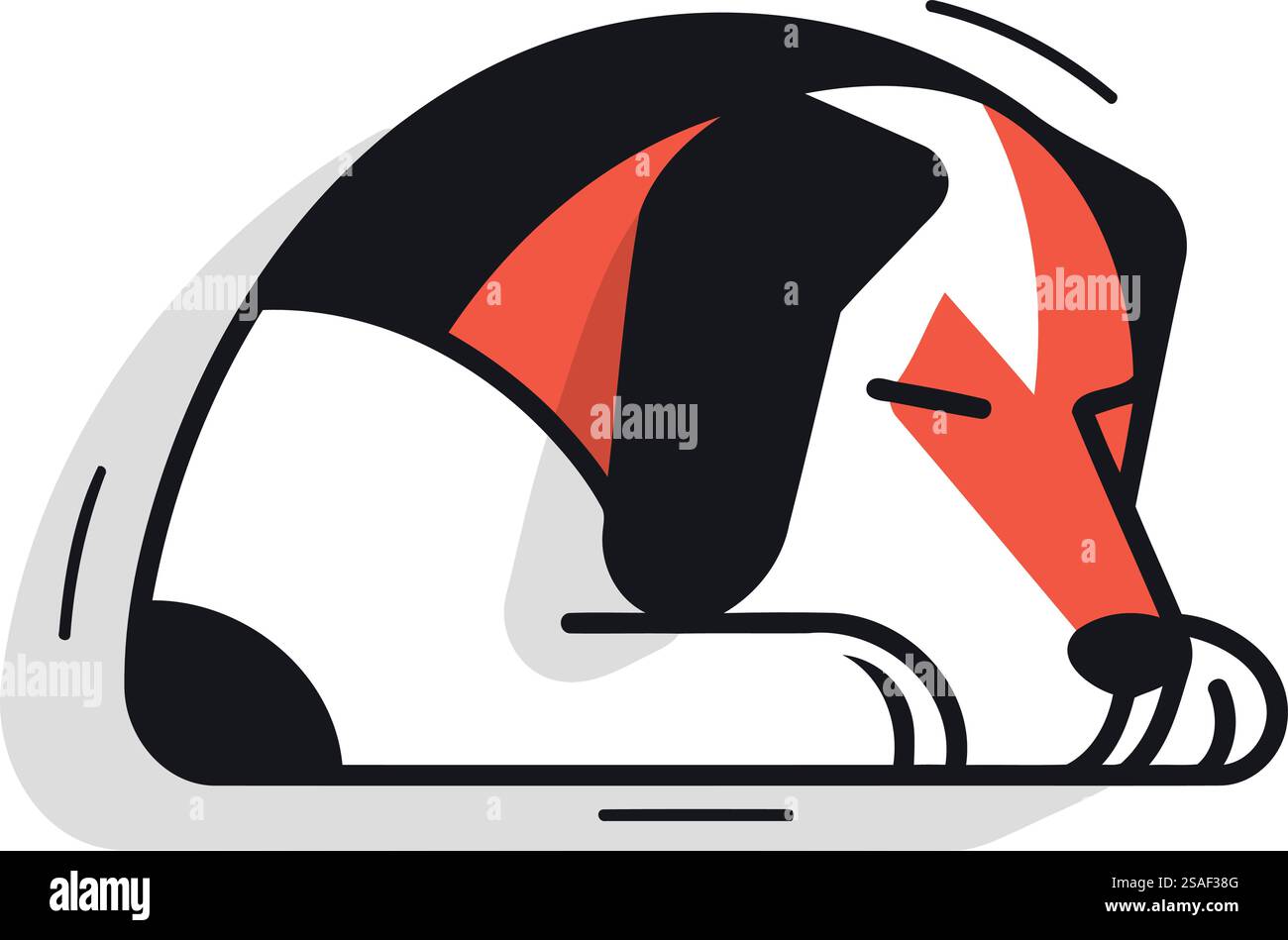 Cute sleeping dog icon. Flat color design. Vector illustration Stock ...