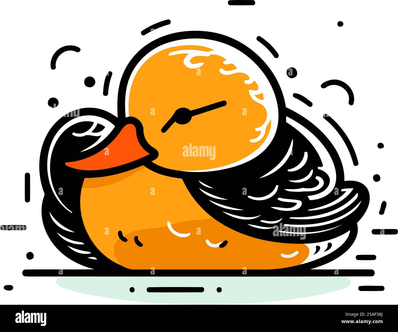 Cartoon rubber duck. Vector illustration of a cute rubber duck Stock ...