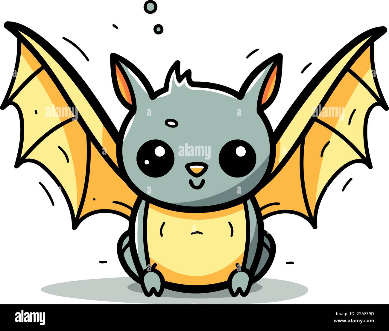 Bat character design. Cute cartoon vector illustration. Isolated on ...