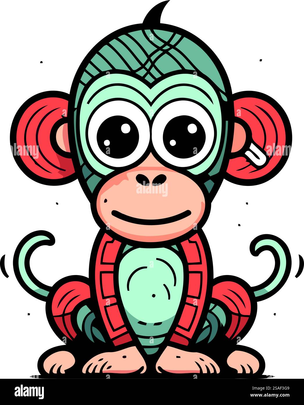 Cute monkey. Vector illustration. Isolated on white background Stock ...