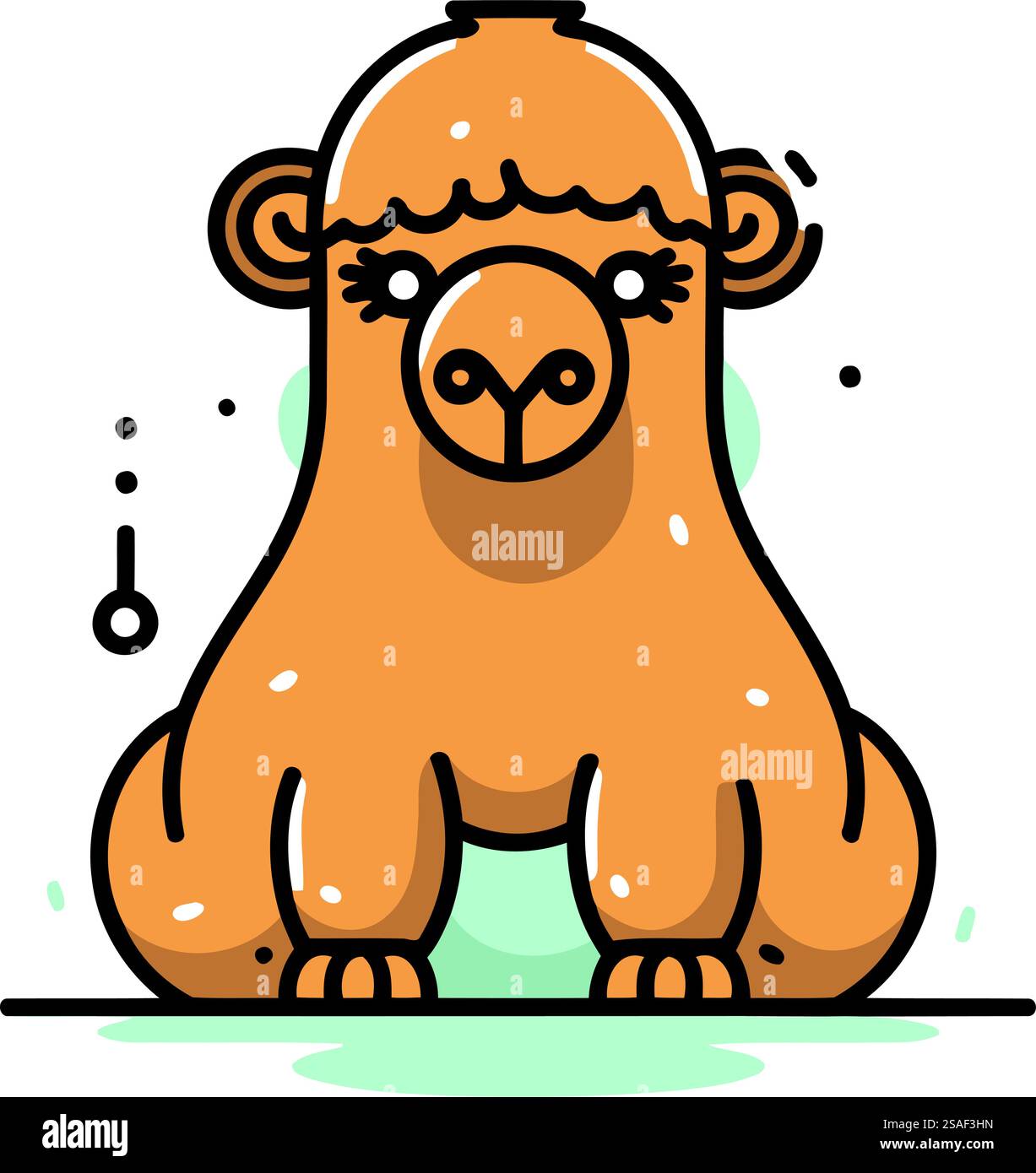Cute camel. Vector illustration in flat style. Isolated on white ...