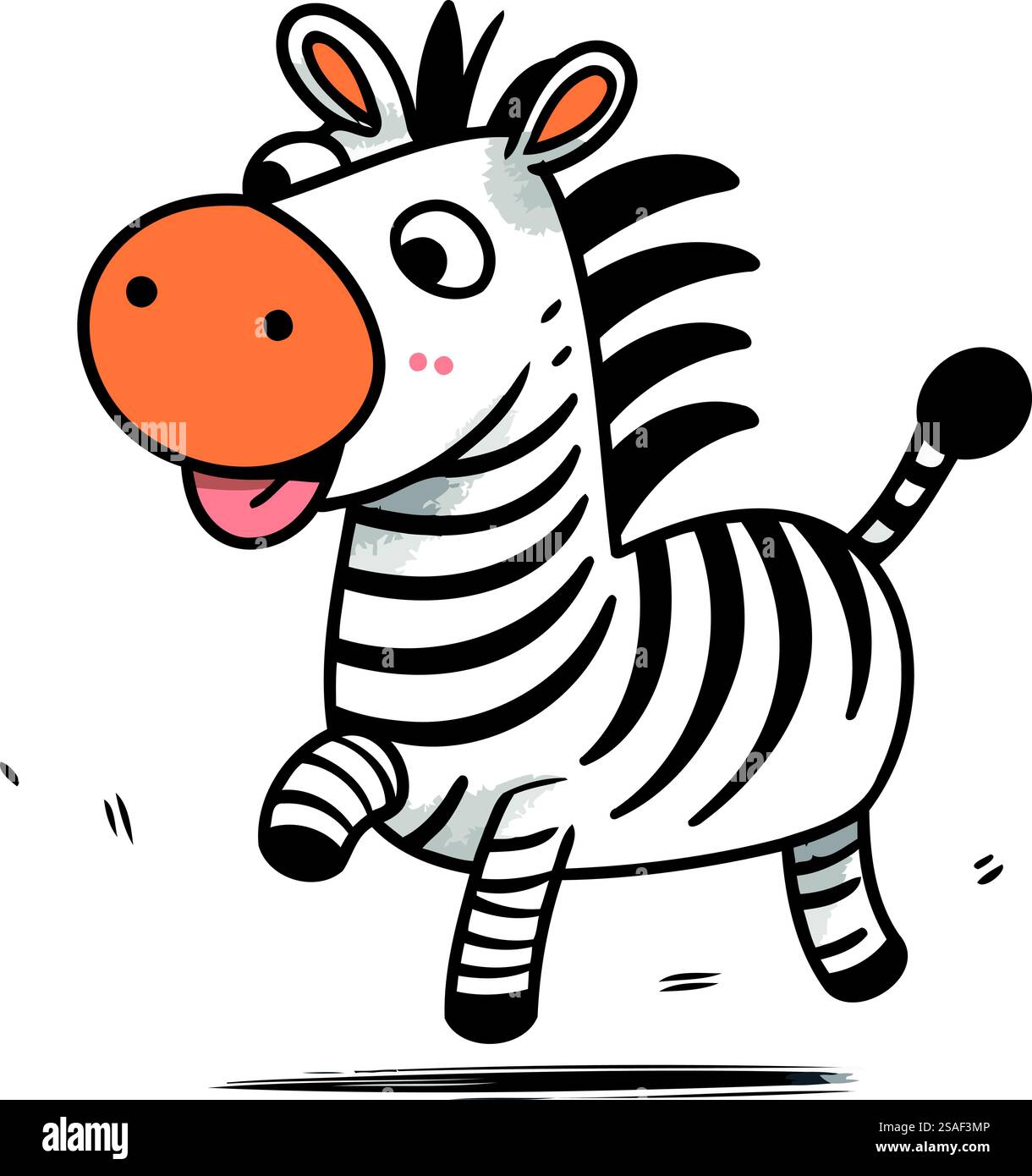 Zebra cartoon vector illustration. Isolated on a white background Stock ...