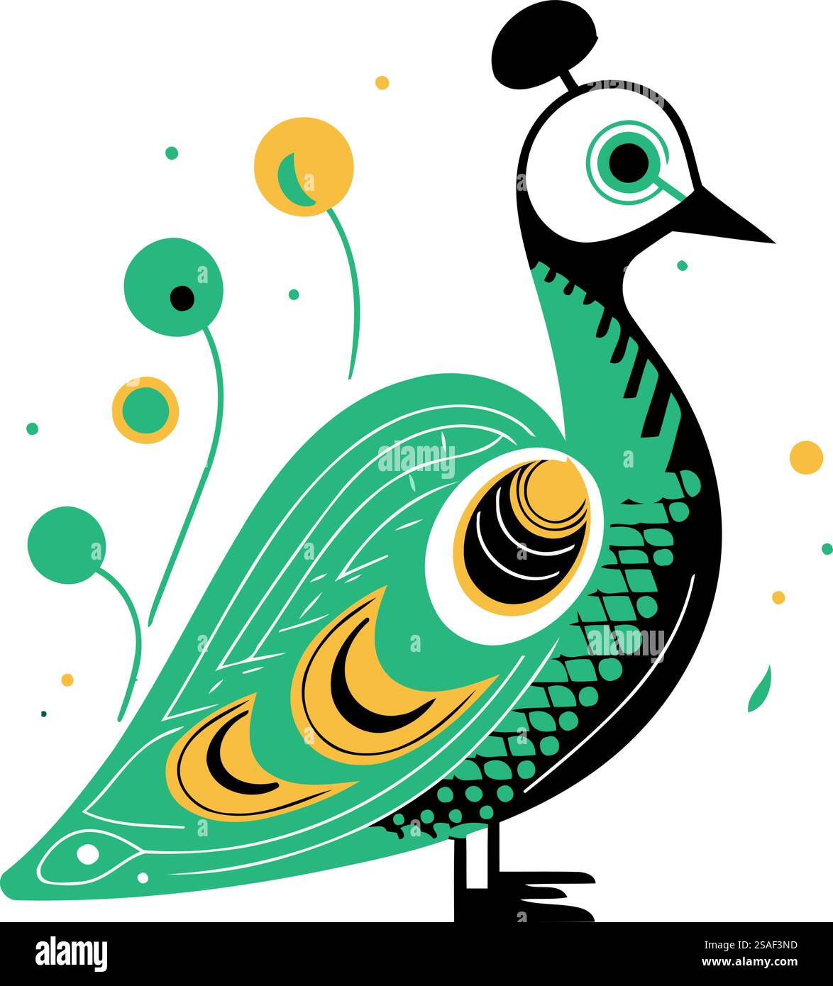 Peacock vector illustration. Isolated peacock on white background Stock ...