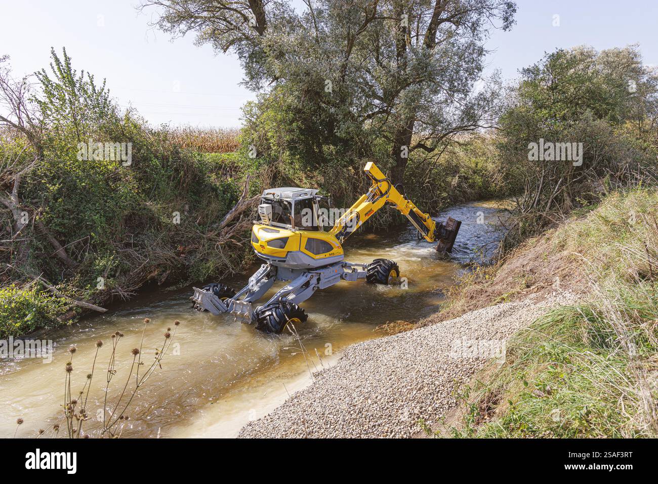 walking excavator building spawning substrate for salmonids in the ...