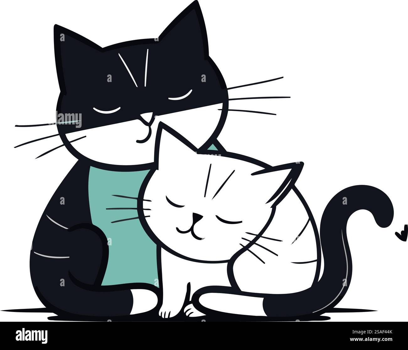 Cute cartoon couple of cats. Vector illustration for your design Stock ...