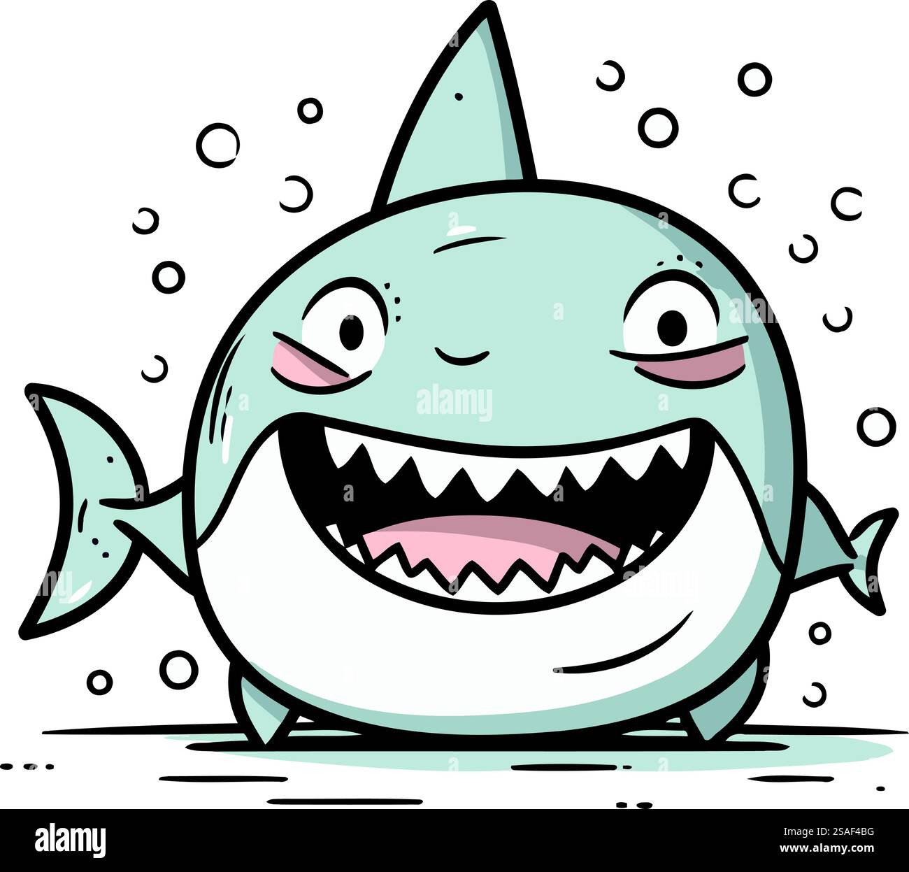 Cartoon shark vector illustration. Funny cartoon shark character in ...