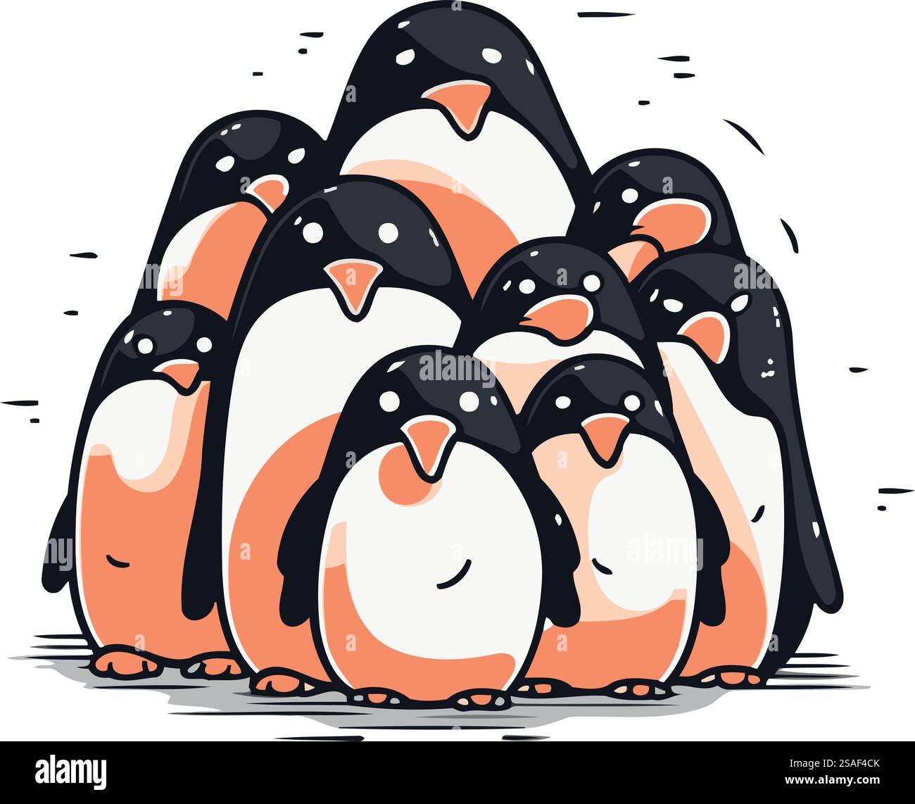 Penguins. Cute cartoon penguins. Vector illustration Stock Vector Image ...