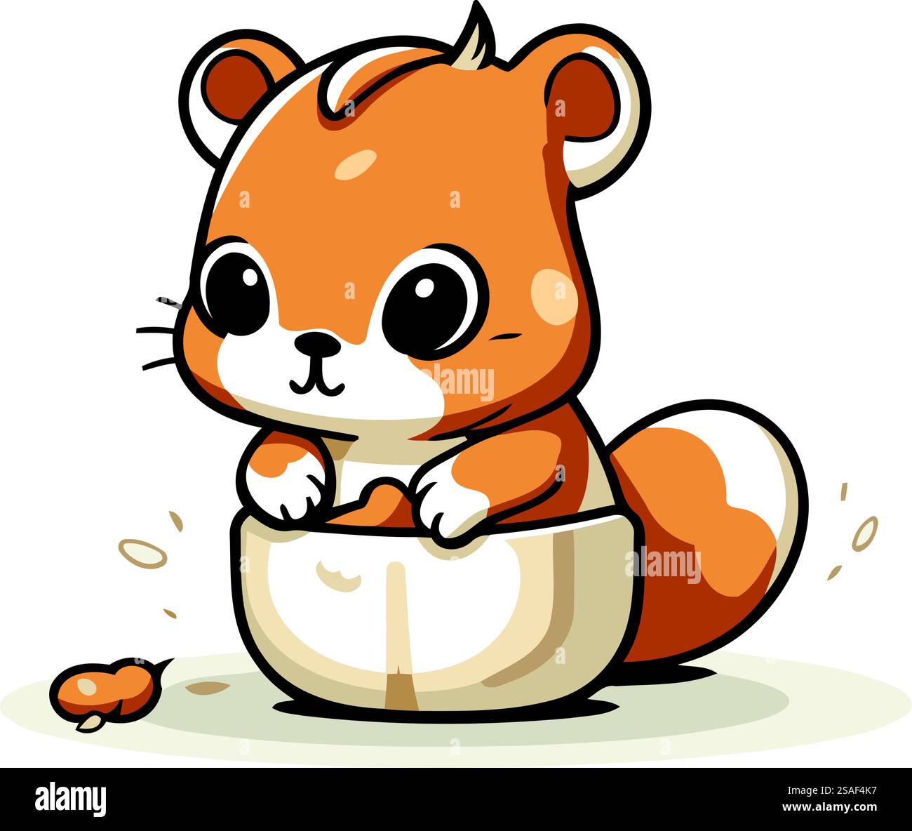 Cute little chipmunk sitting on the egg. Vector illustration Stock ...