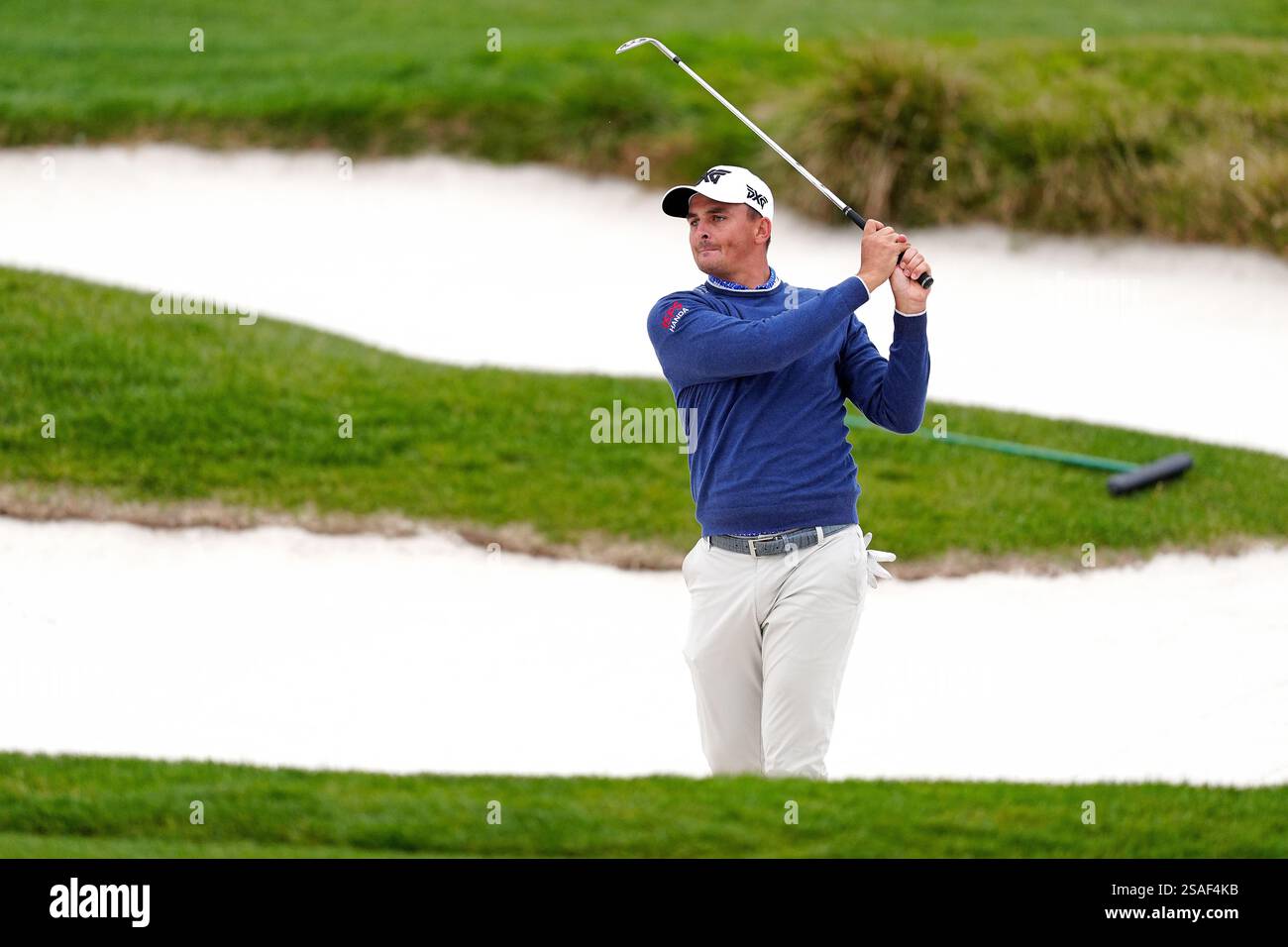PEBBLE BEACH, CA - JANUARY 29: PGA golfer Christiaan Bezuidenhout hits ...
