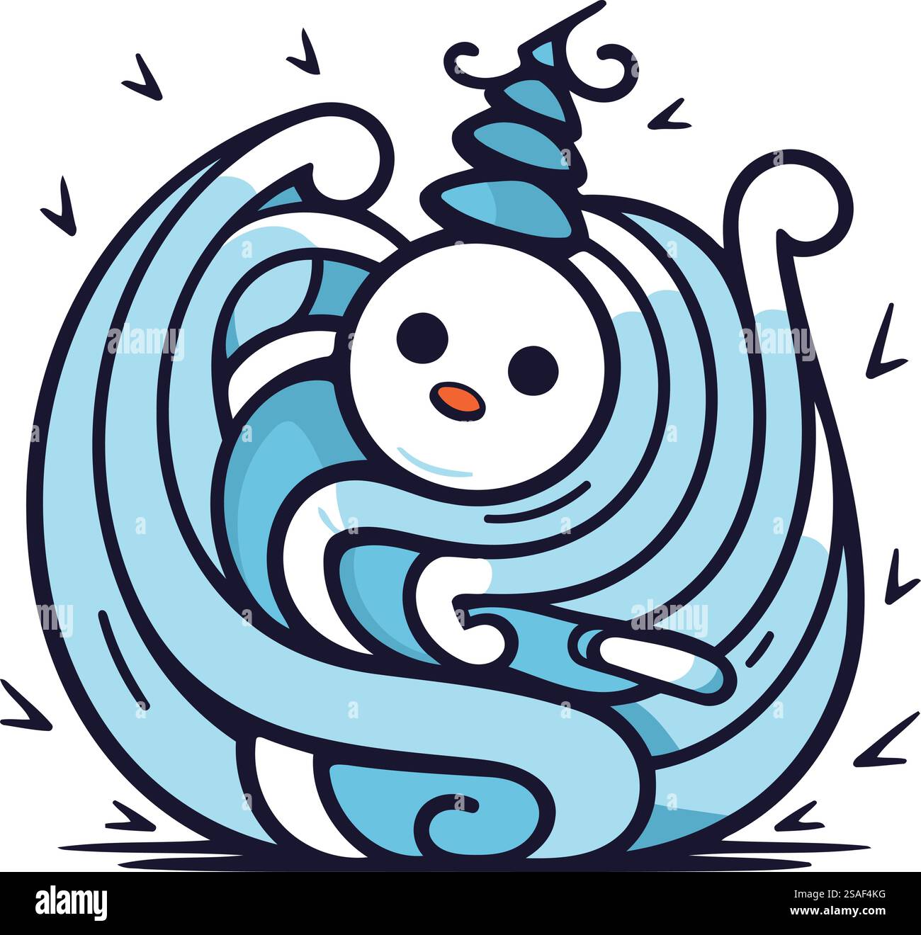 Cute cartoon snowman. Vector illustration isolated on white background ...