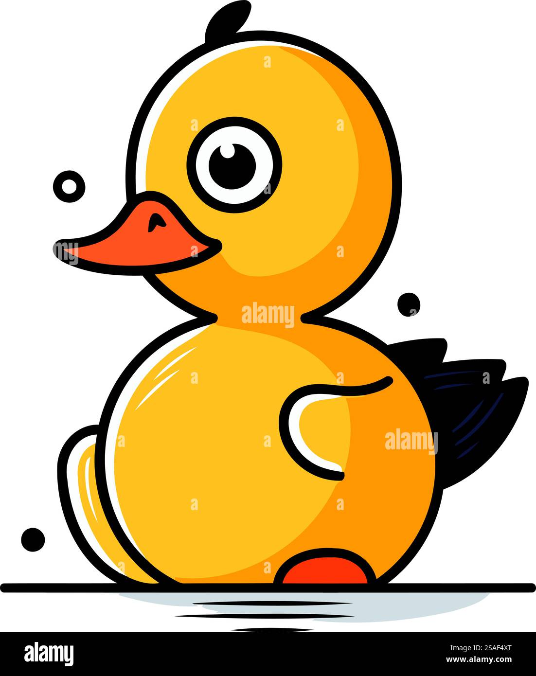Cute yellow rubber duck. Vector illustration in flat cartoon style Stock Vector Image & Art - Alamy