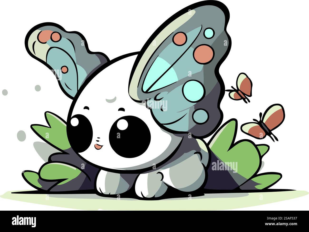 Cute cartoon butterfly. Vector illustration isolated on a white ...