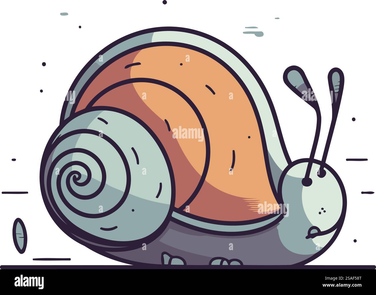 Cartoon snail. Vector illustration. Isolated on white background Stock ...
