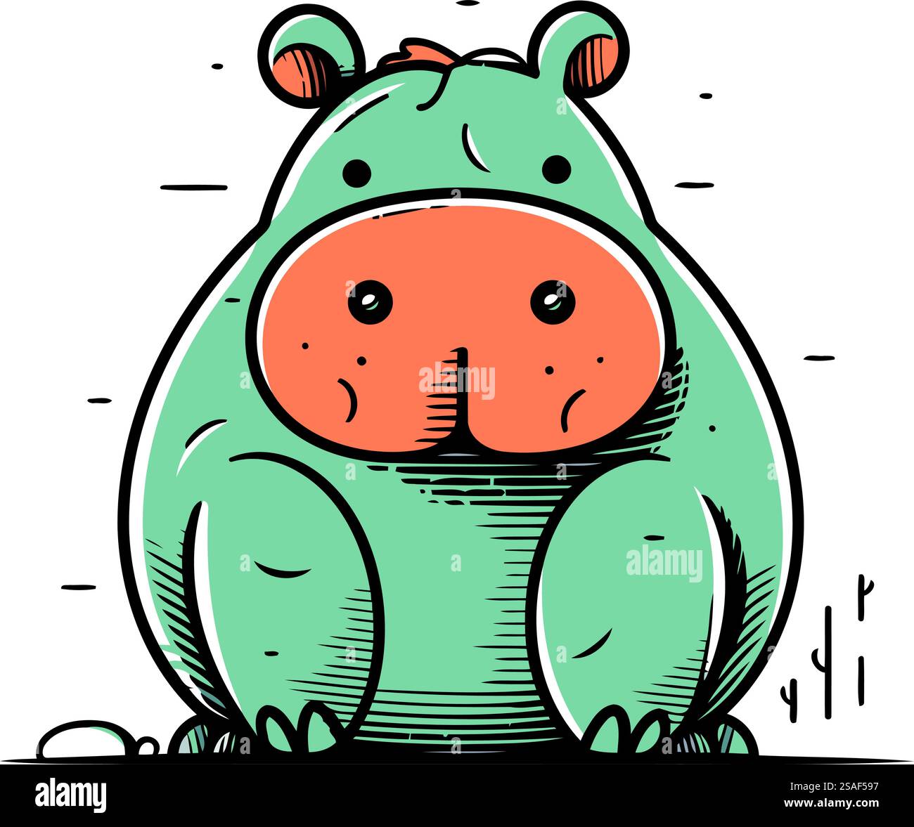 Cute hippo. Vector illustration of a cartoon hippopotamus Stock Vector ...