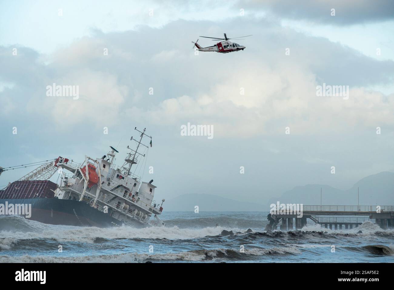 Massa, Massa Carrara, Italy. 29th Jan, 2025. Accident in Marina di ...