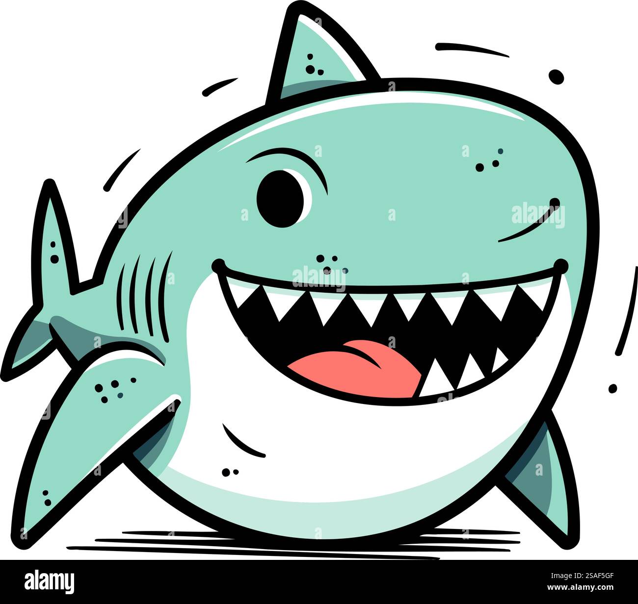 Cute shark cartoon vector illustration. Cute cartoon shark icon Stock ...