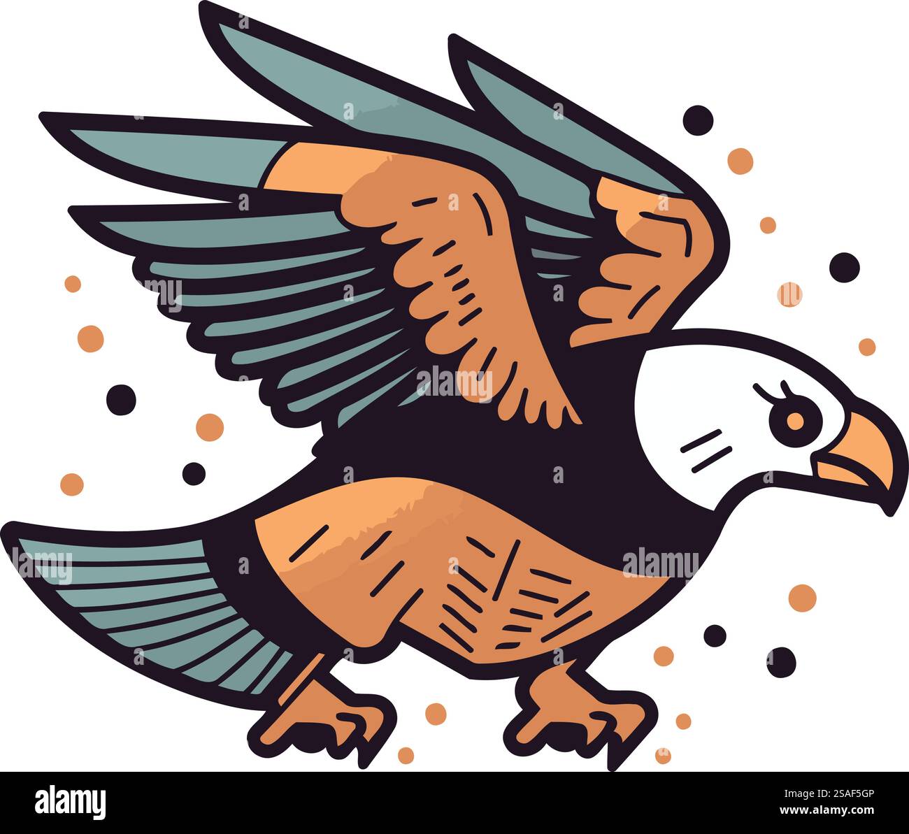 Eagle vector illustration. Cartoon style. Isolated on white background ...