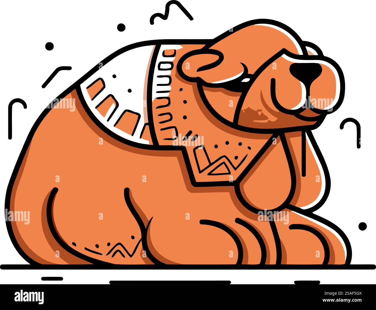 Cute cartoon dog. Vector illustration in doodle style Stock Vector ...