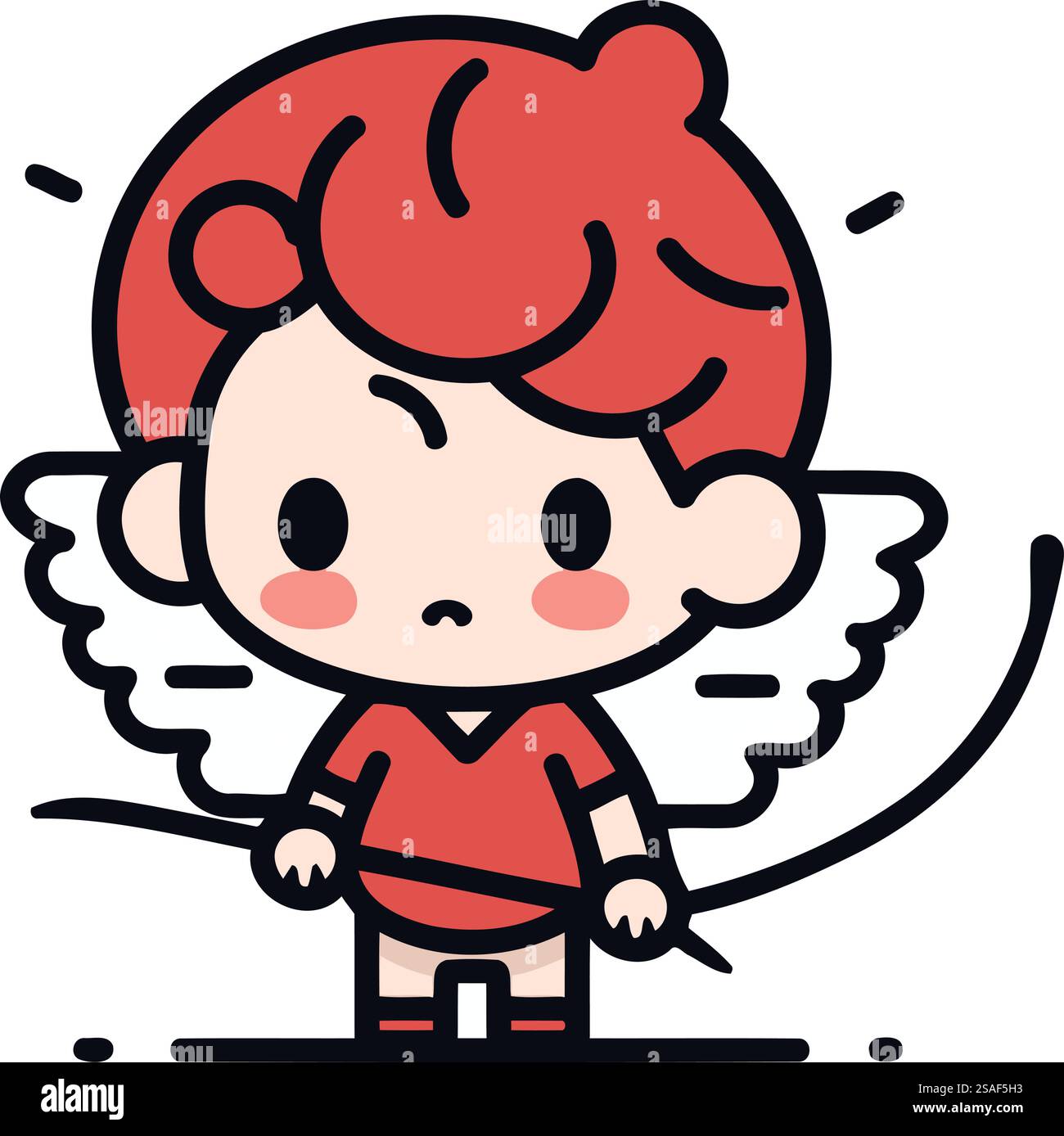Cute Cartoon Cupid. Vector Illustration of a Cupid Stock Vector Image ...