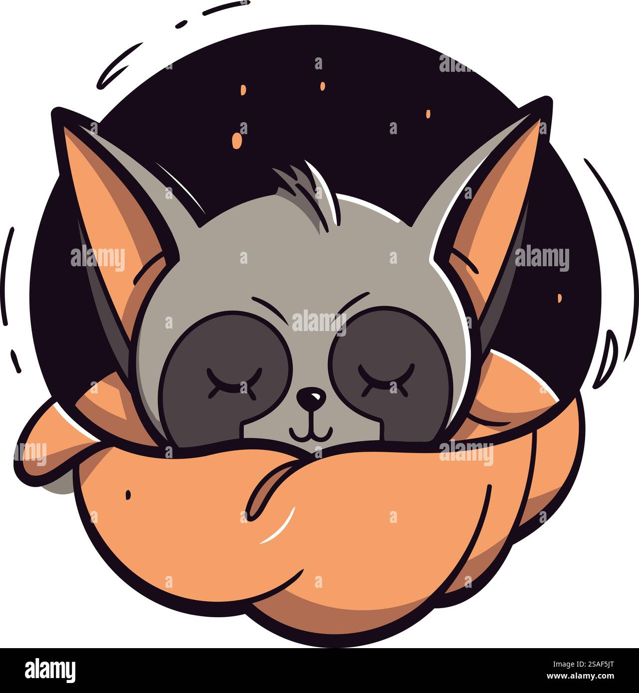 Little sleeping kitten in Stock Vector Images - Alamy