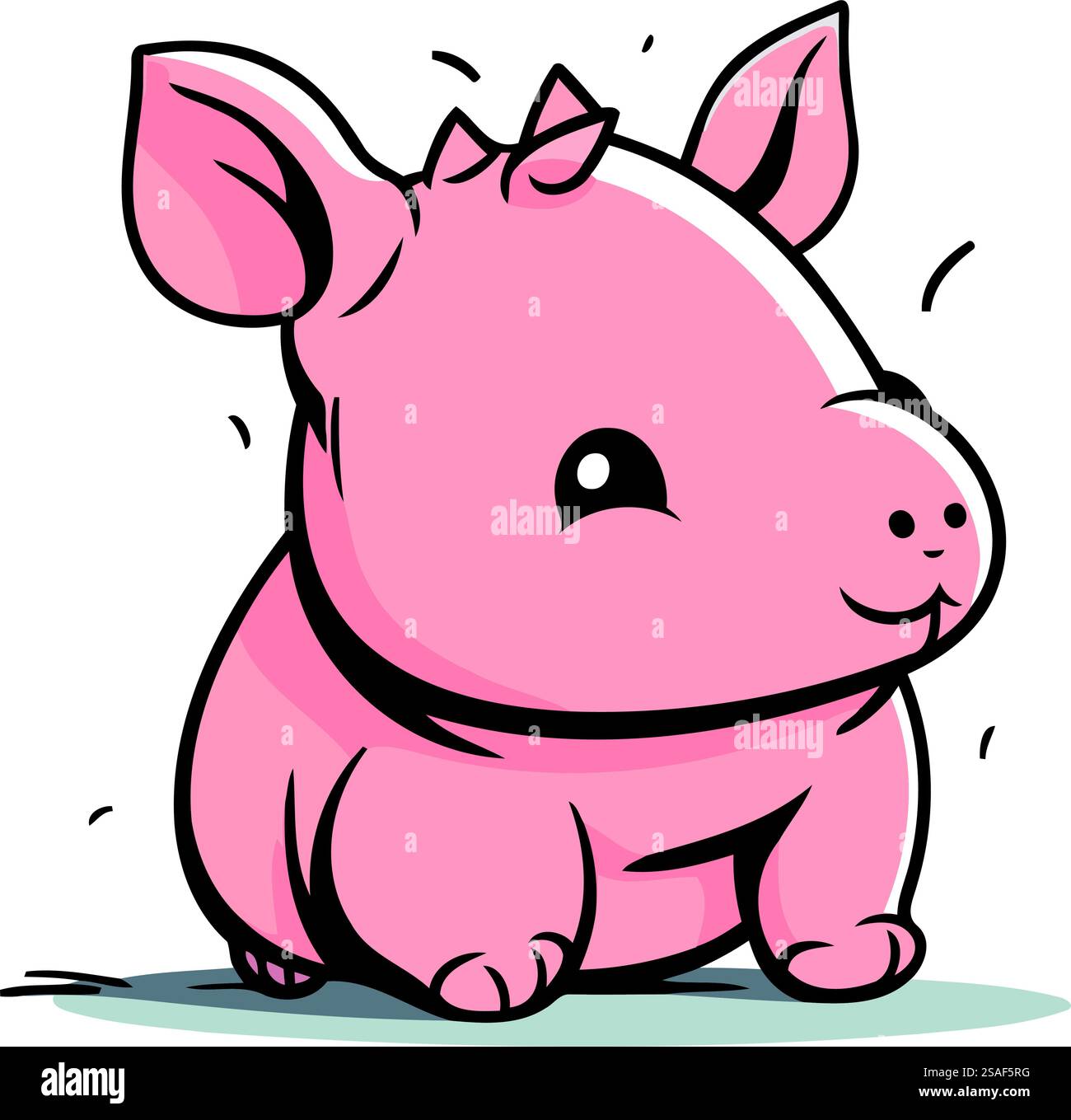 Cute little pig. Vector illustration. Isolated on white background ...