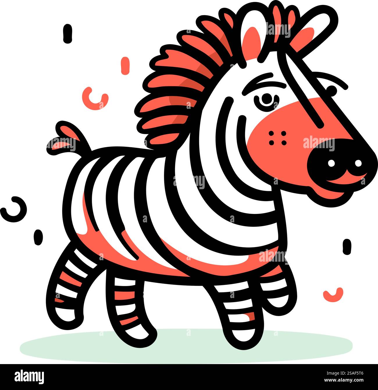 Zebra vector illustration. Cute doodle zebra Stock Vector Image & Art - Alamy