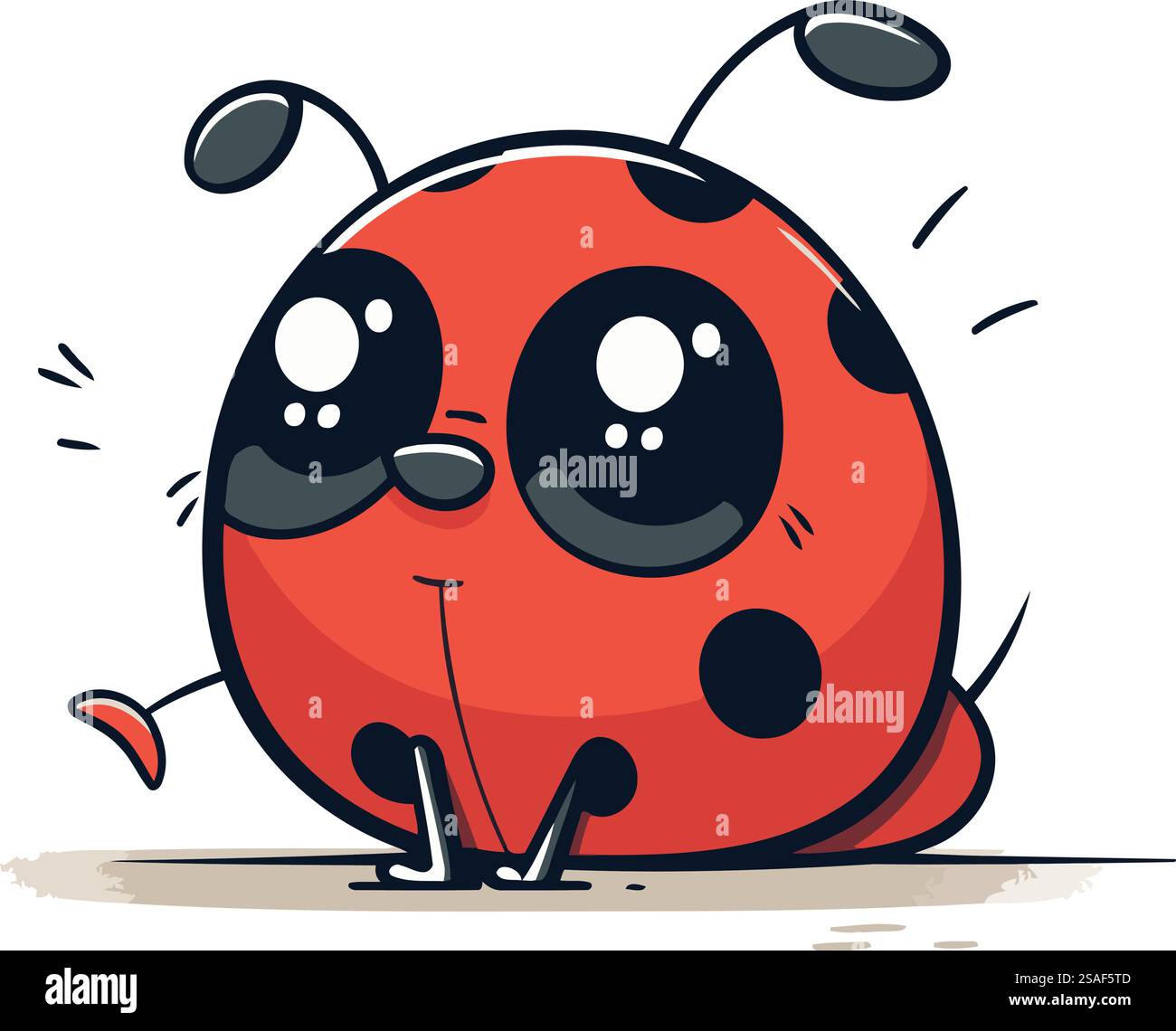 Cute cartoon ladybug isolated on white background. Vector illustration ...