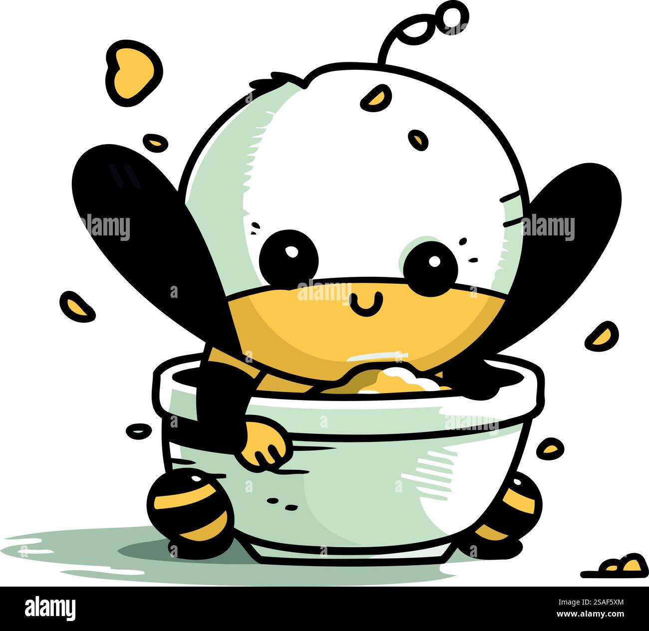 Cute Cartoon Honey Bee Mascot Character Vector Illustration Stock ...