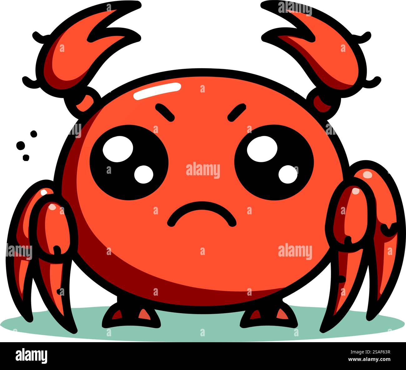 Cute cartoon crab character. Vector illustration isolated on white ...