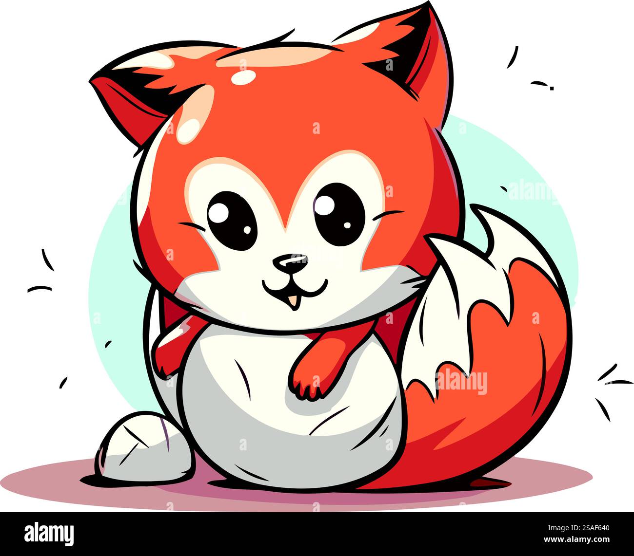 Cute cartoon fox. Vector illustration. Isolated on white background Stock Vector Image & Art - Alamy